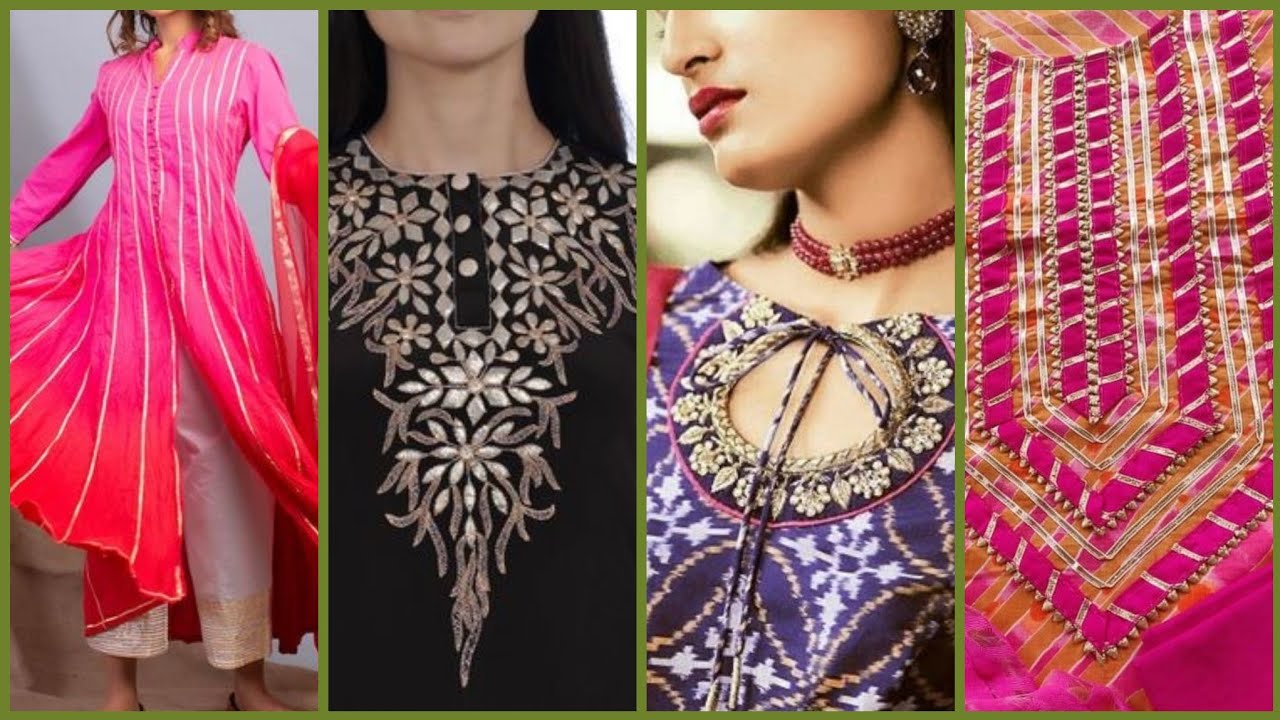 Eid collection beautiful Gota Kinari dress design - YouTube