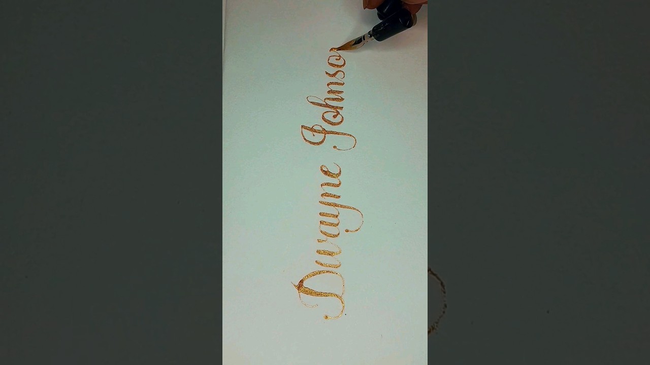 Dwayne Johnson written in Gold #calligraphy #dwaynejohnson #shorts ...