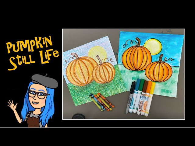 Pumpkin Still Life Drawings Student