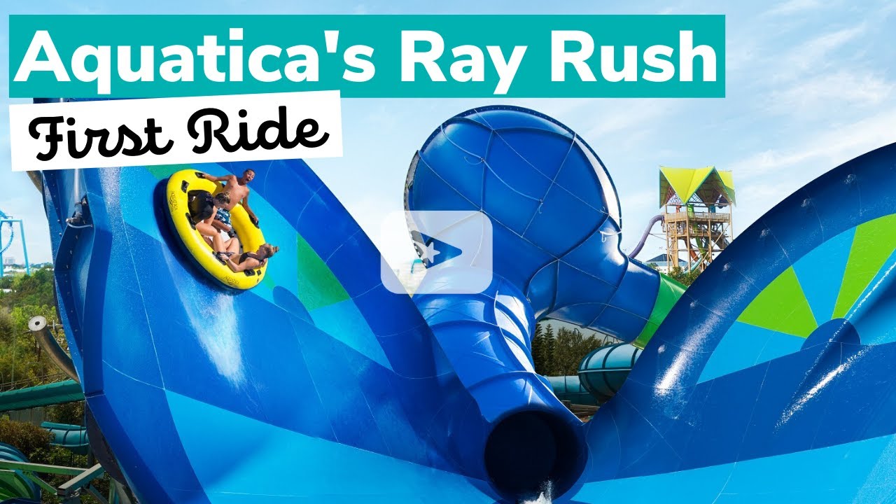 NEW! First Ride on Ray Rush at Aquatica - YouTube