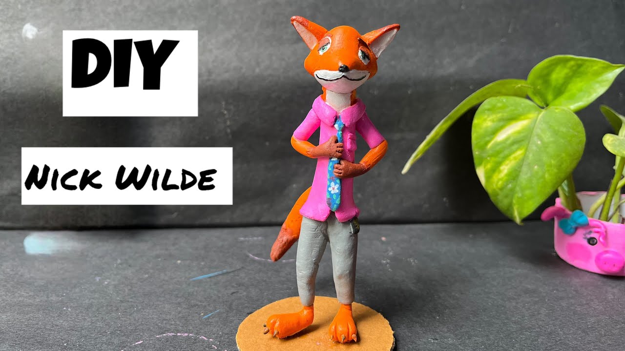 How to Make Nick Wilde Clay Figure | Zootopia DIY Cartoon Craft ...