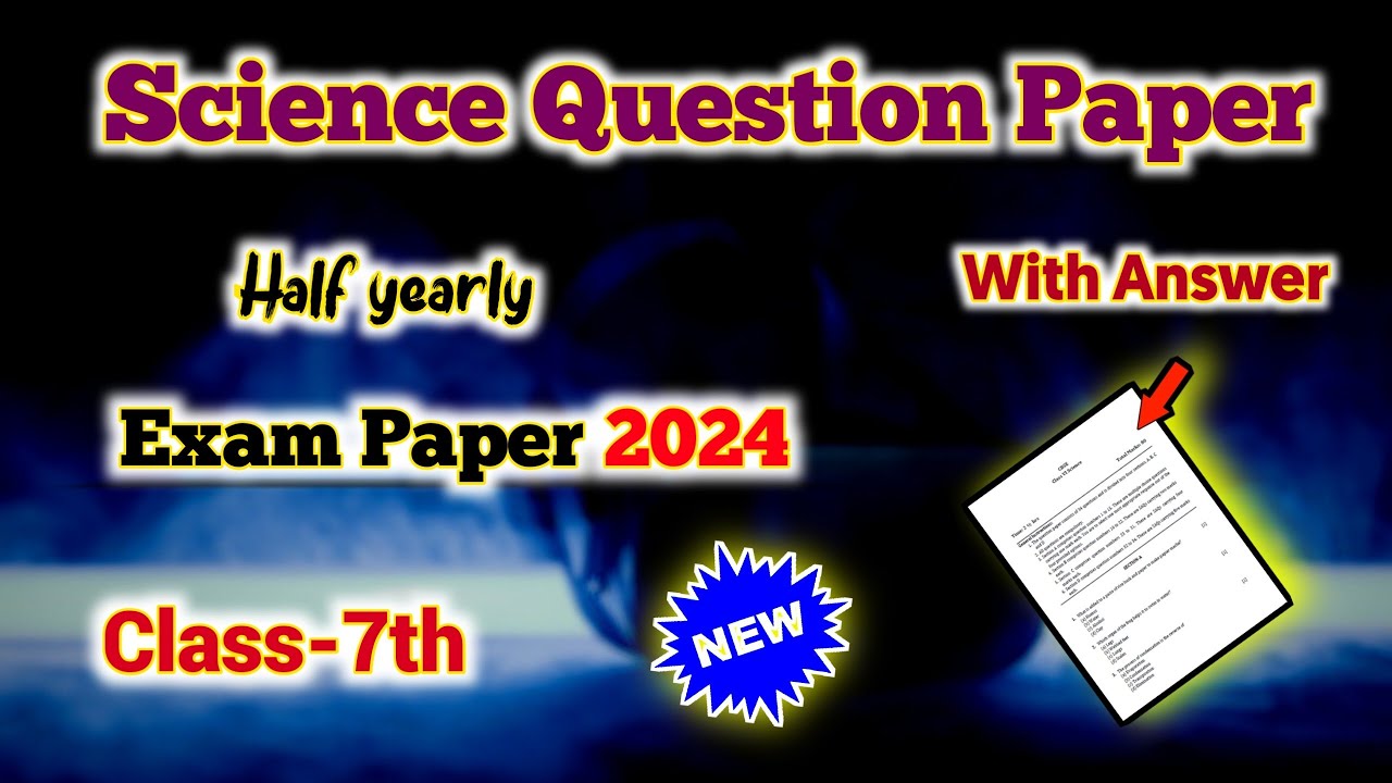 Class 7 Science half yearly question paper 2024 | 7th Class Science SA ...
