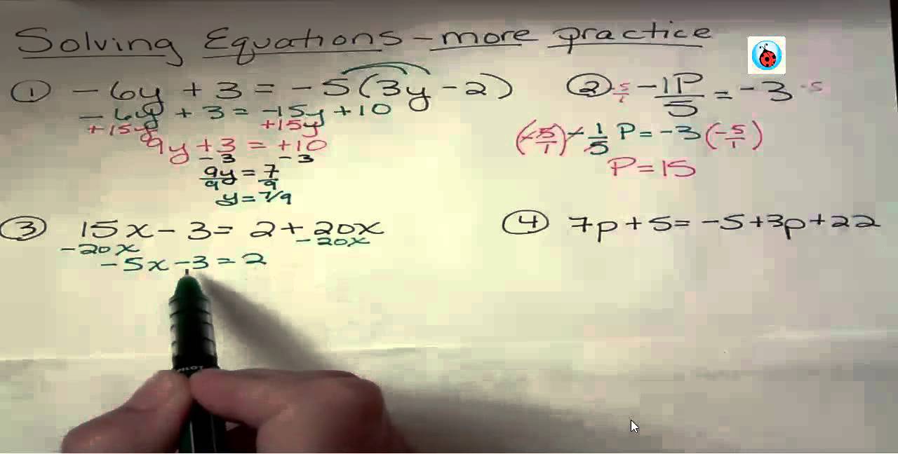 Equations -- More Practice - YouTube