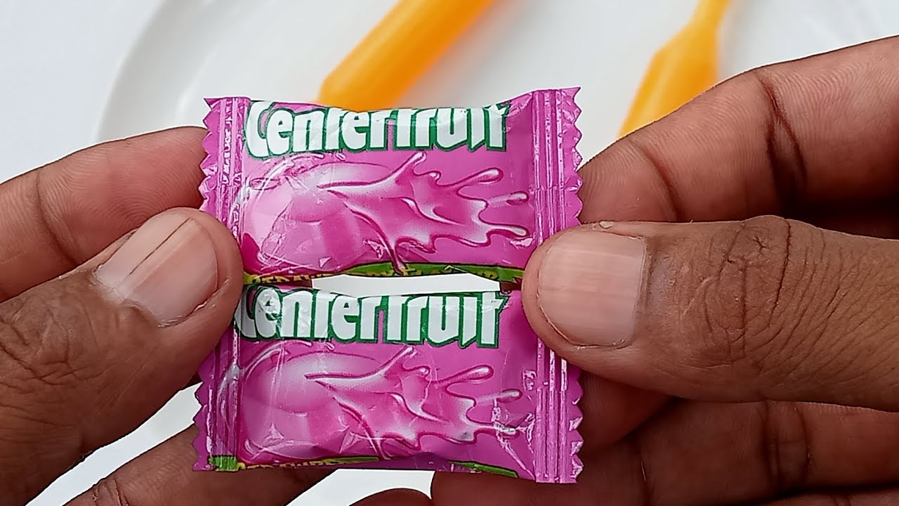 Centre fruit liquid filled bubble gum pack opening video #chewinggum ...