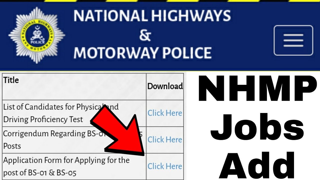 NHMP Jobs 2021 | National Highways And Motorway Police Jobs Old ...