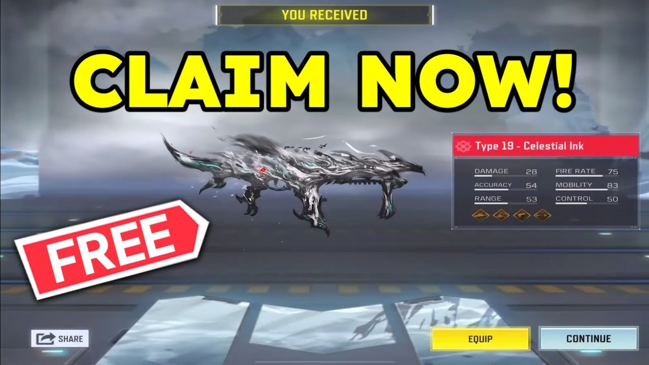 CLAIM FREE MYTHIC TYPE 19 - CELESTIAL INK IN COD MOBILE *3-day* - YouTube