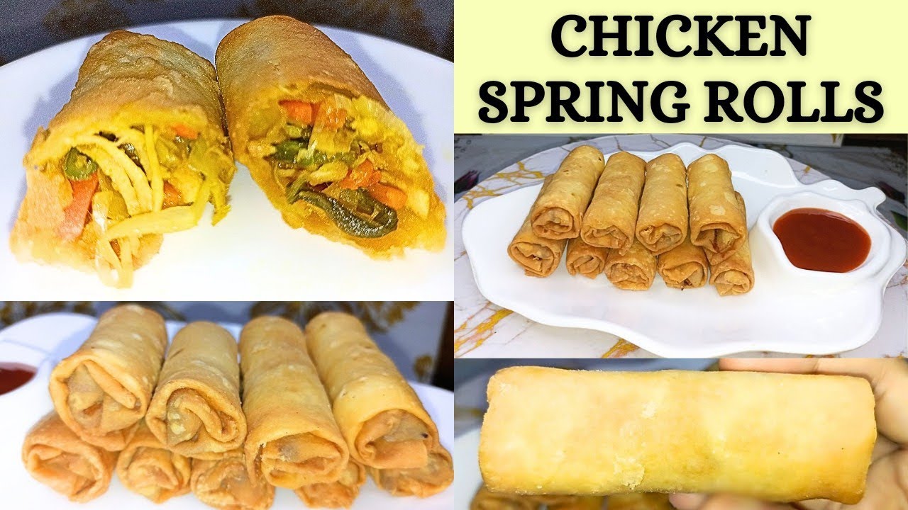 Crispy Chicken Spring Rolls With Homemade Sheets Recipe | Chicken ...