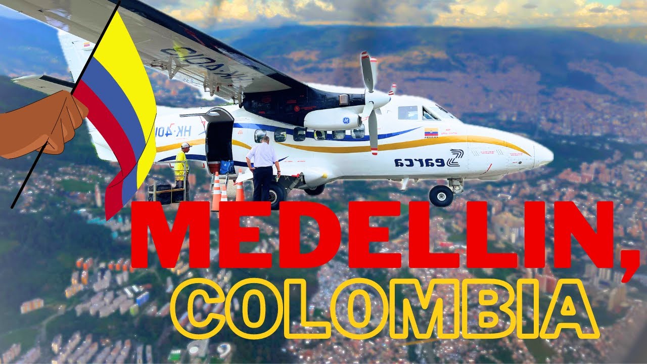 WOW!!! Propeller Plane Landing In The Center of MEDELLIN, COLOMBIA ...