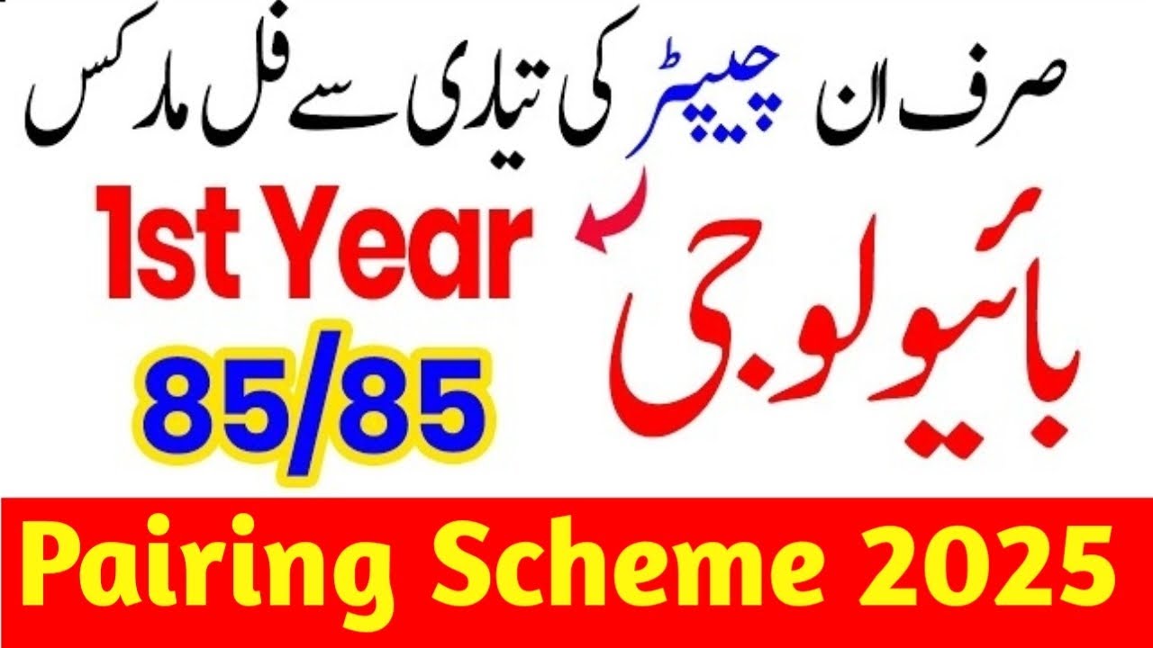 Class 11 Biology Pairing Scheme 2025 | 11th Bio Paper Pairing Scheme ...