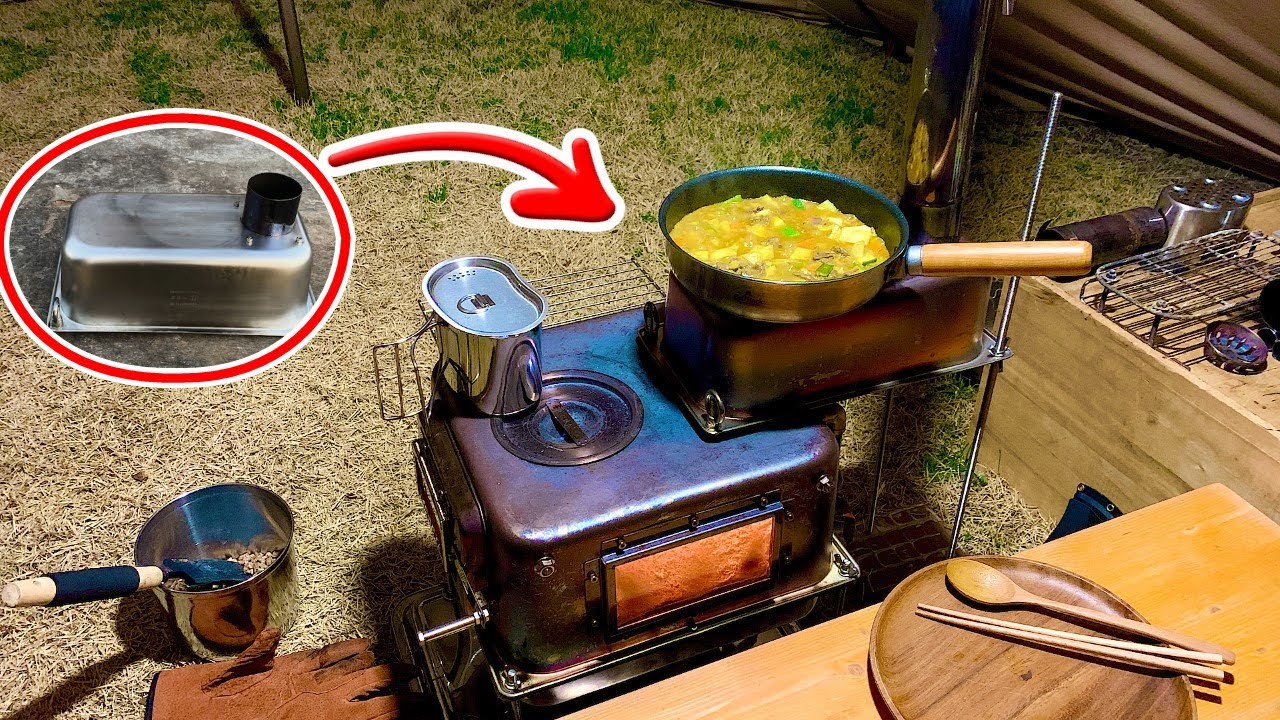 Homemade Stove for Camp - New Cooking Space Add-On - YouTube