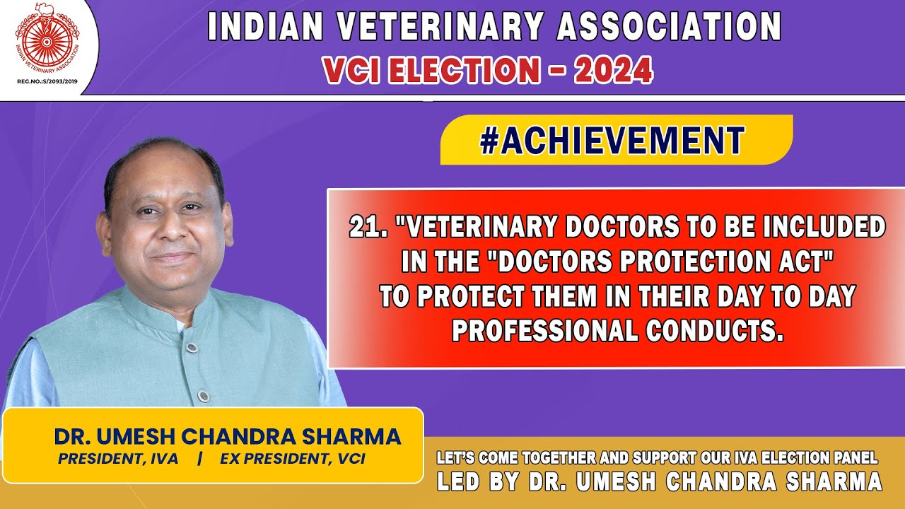 21 ACHIEVEMENT "Veterinary Doctors be included in the Doctor's ...