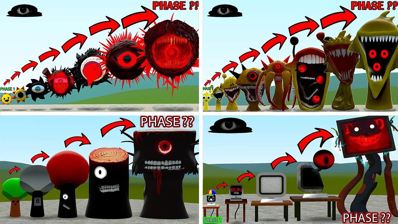 SPRUNKI EVOLUTION OF PHASES 1-10 COMPILATION! (Garry's Mod) - YouTube