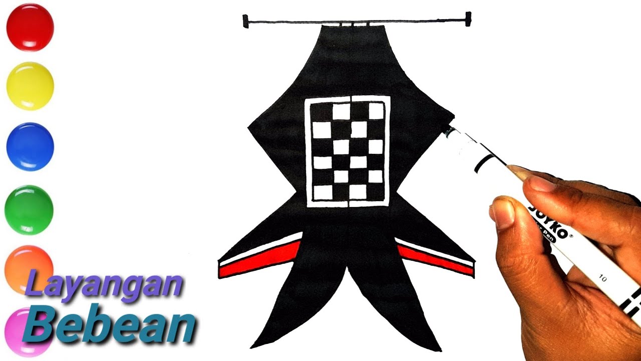 Menggambar Layangan Bebean dengan mudah - YouTube