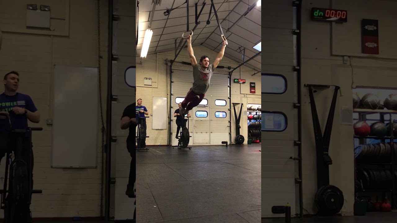 Ring Swings + Hips to Rings + Kipping Muscle-up (no dip) + Kipping ...