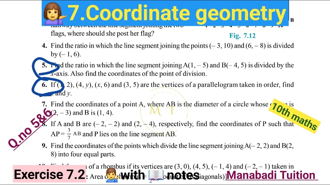 10th class math | Chapter 7|🙋 Coordinate Geometry| Exercise 7.2 |Q no 5 ...