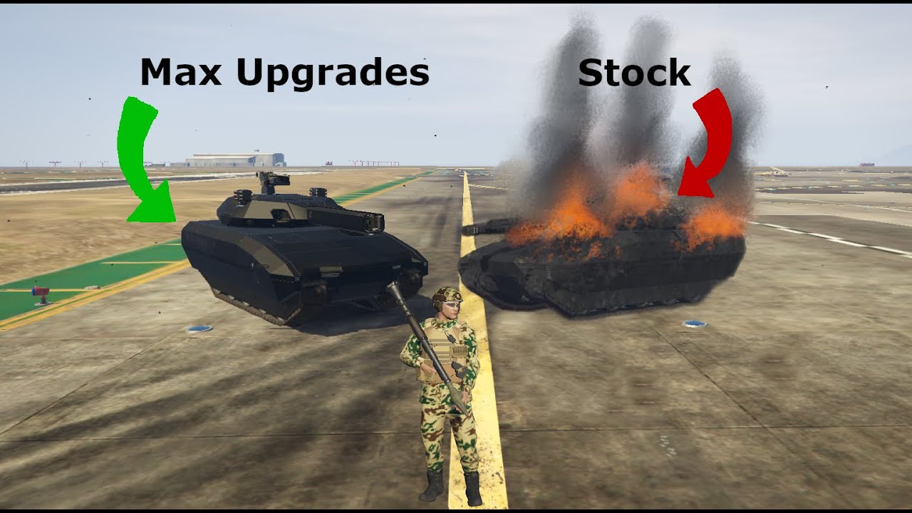 GTA Online Tank Durability Test. Default vs Max Upgrades (TM-02 ...