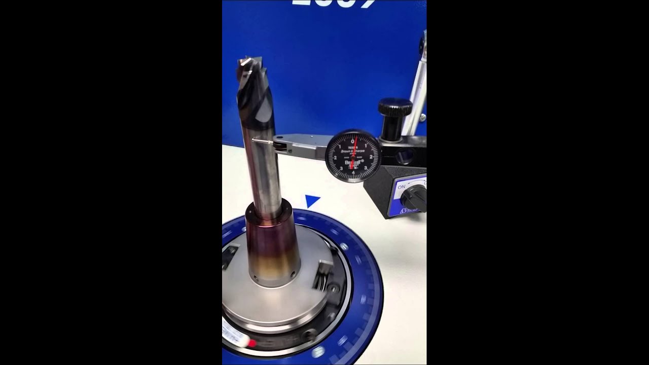 Checking Runout on Haimer TD2009 Balancing Machine - YouTube