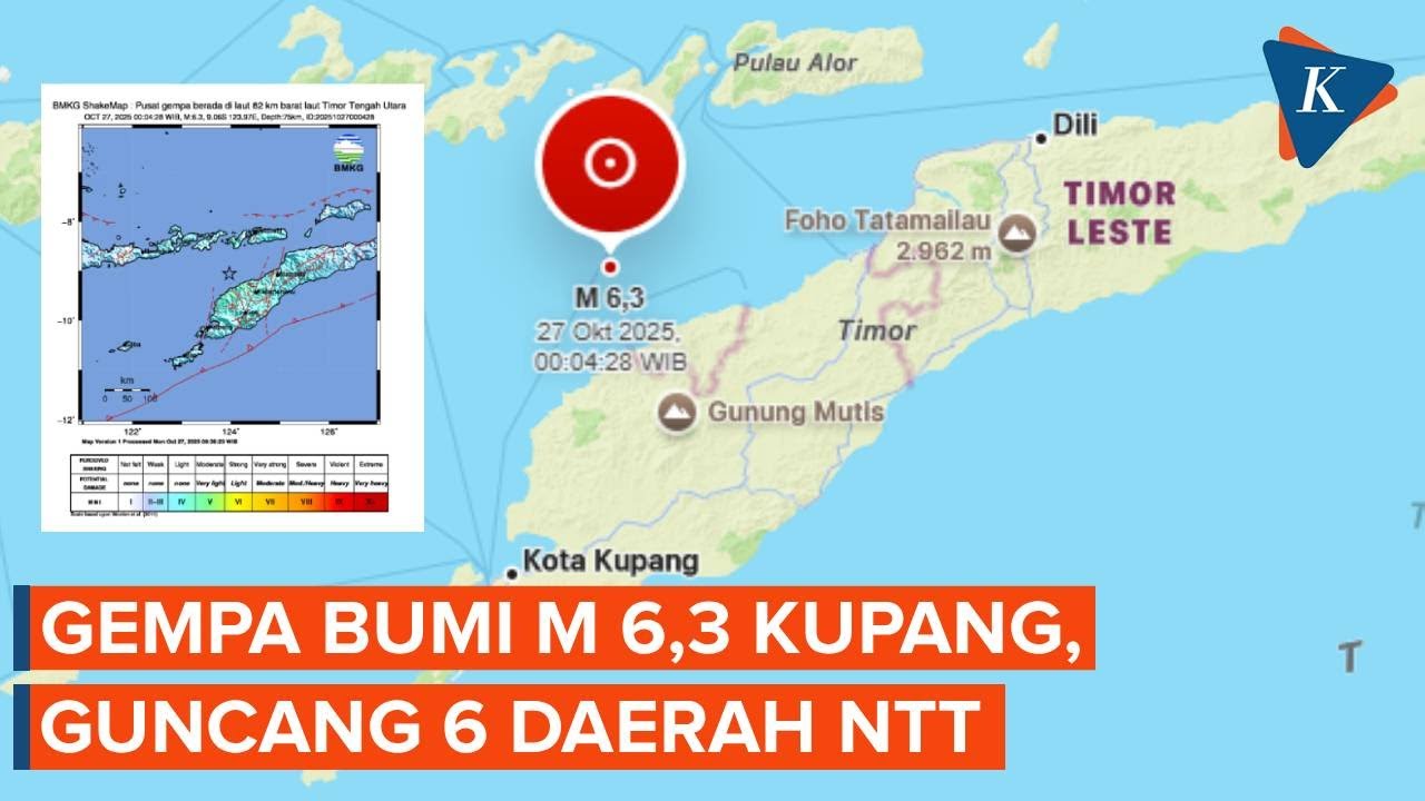 Gempa Bumi M 6,3 Guncang Kupang Dini Hari, Dirasakan di 6 Daerah NTT ...