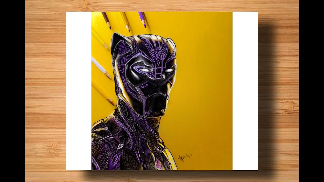 Drawing Black Panther | Wakanda Forever - Time-lapse | Capture The Art ...