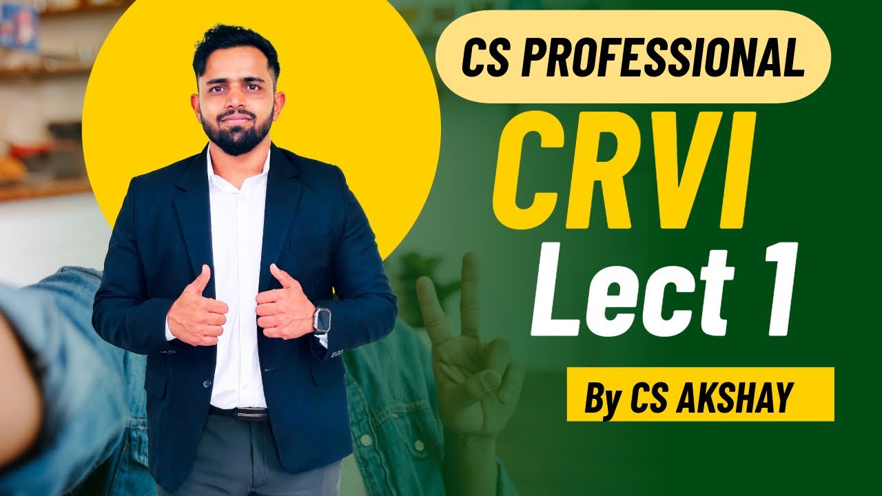 CRVI LECT 1 BY CS AKSHAY - YouTube