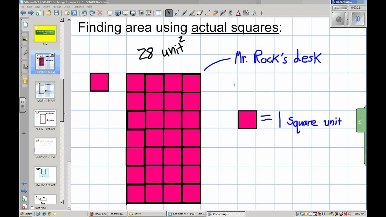 Lesson 8: What is Area and How to find Area of a rectangle - YouTube
