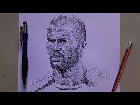 Dibujando a Zinedine Zidane // Drawing Zinedine Zidane. - YouTube