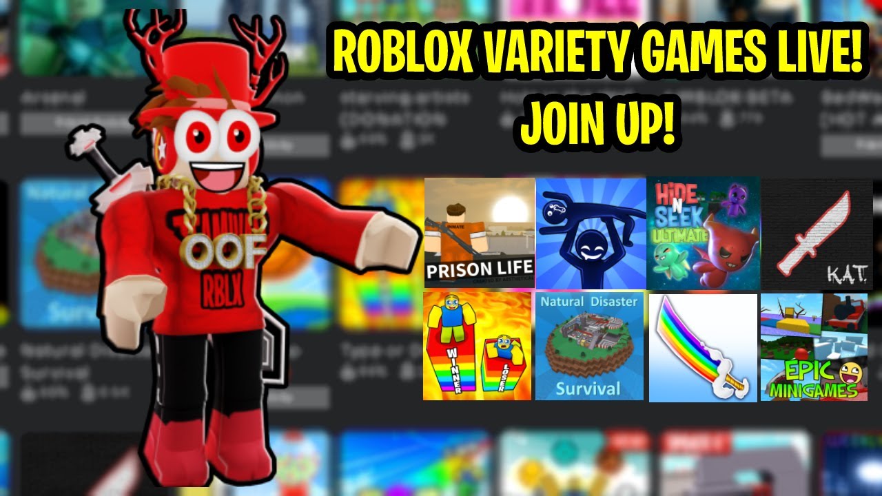 🔴ROBLOX VARIETY GAMES STREAM! JOIN UP! - YouTube