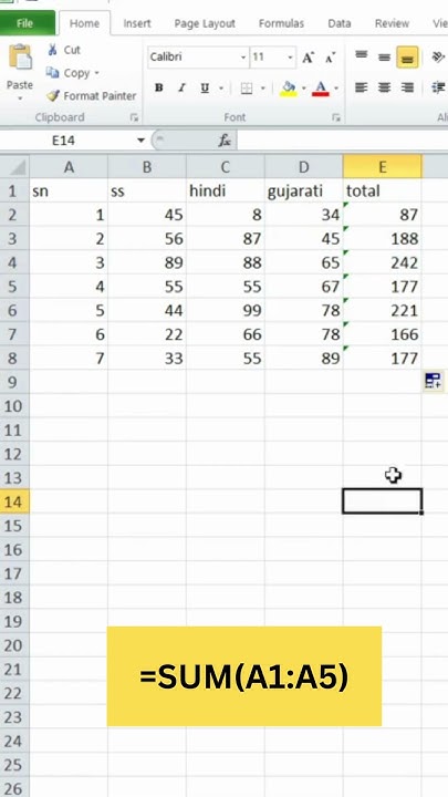 Excel sum formula #shortvideo #youtuber #shorts #excel #solution #english #youtuber # ...