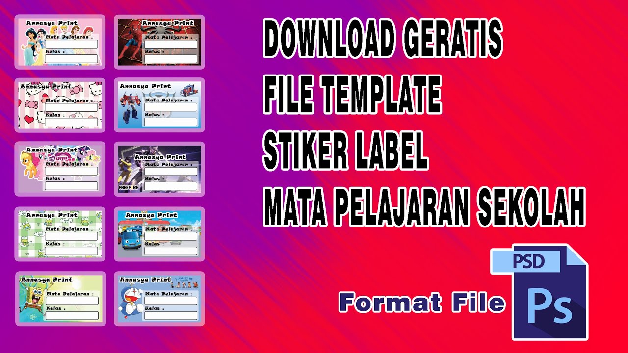 download template setiker mata pelajaran photoshop / PSD gratis - YouTube