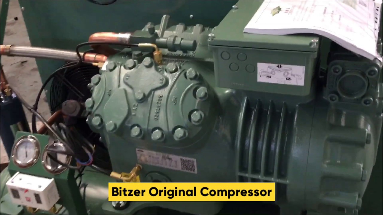 Bitzer air-cooled piston condensing unit - YouTube