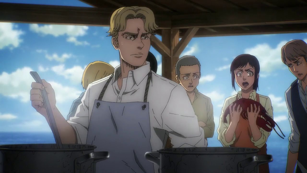 Sasha Eats Lobster The FIrst Time and Loves it Attack On Titan Season 4 ...