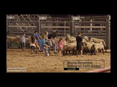 Sheep Scramble July 24th Riding on Faith Rodeo - YouTube