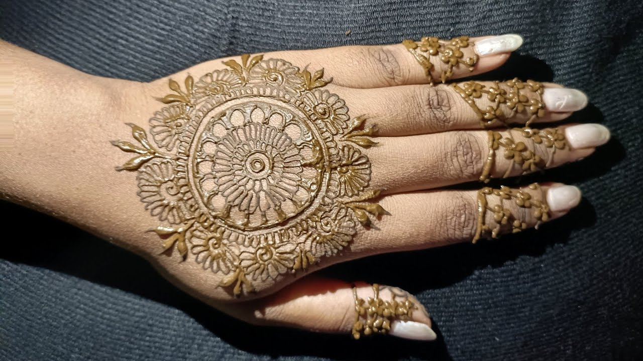 Nice Mehndi Designs For Back Hands || Round Tikki Mehendi Designs - YouTube