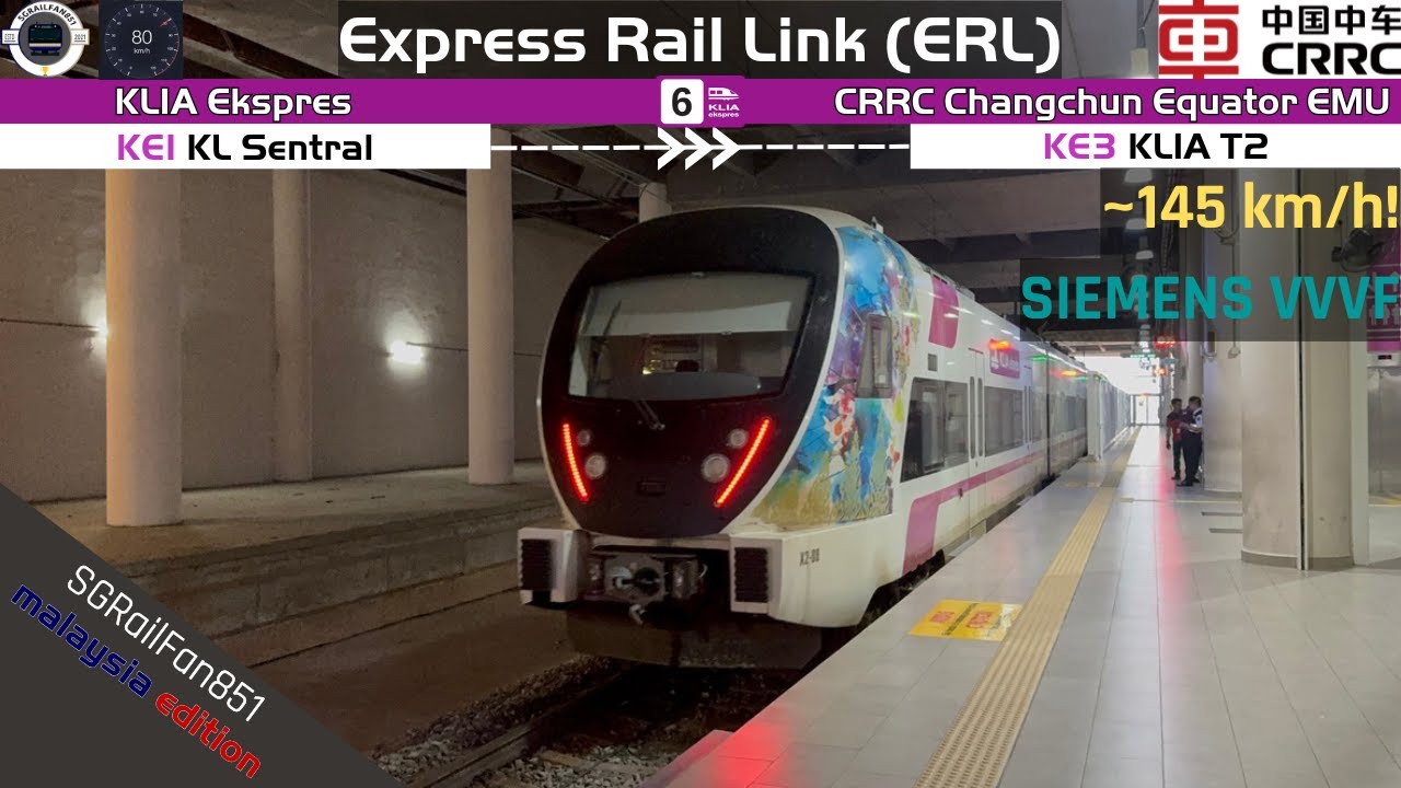 [SIEMENS VVVF] 🟣 Express Rail Link [CRRC Changchun EMU Equator] journey ...