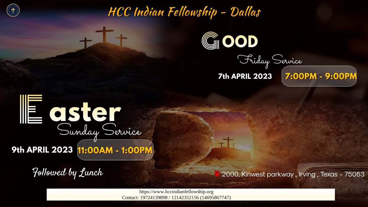 GOOD FRIDAY & EASTER services Promo, HCC Indian Fellowship, Dallas ...