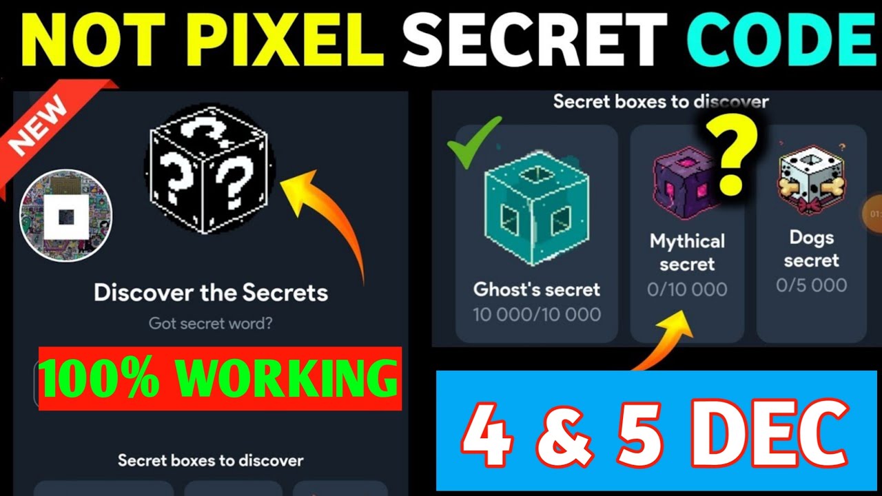 Not Pixel Code 4 DEC | Not Pixel Secret Word Today | Not Pixel Secret Code | Not Pixel New ...