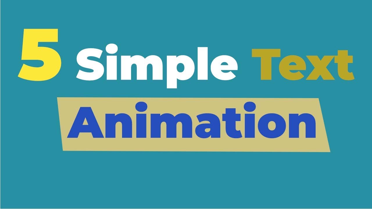 5 EASY TEXT ANIMATION TO USE FULL TUTORIAL IN ADOBE AFTER EFFECTS - YouTube