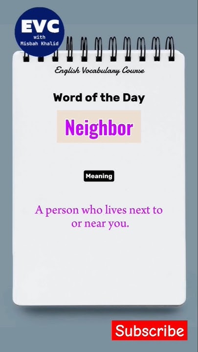 "Neighbor" Meaning in English| English Vocabulary Course - YouTube