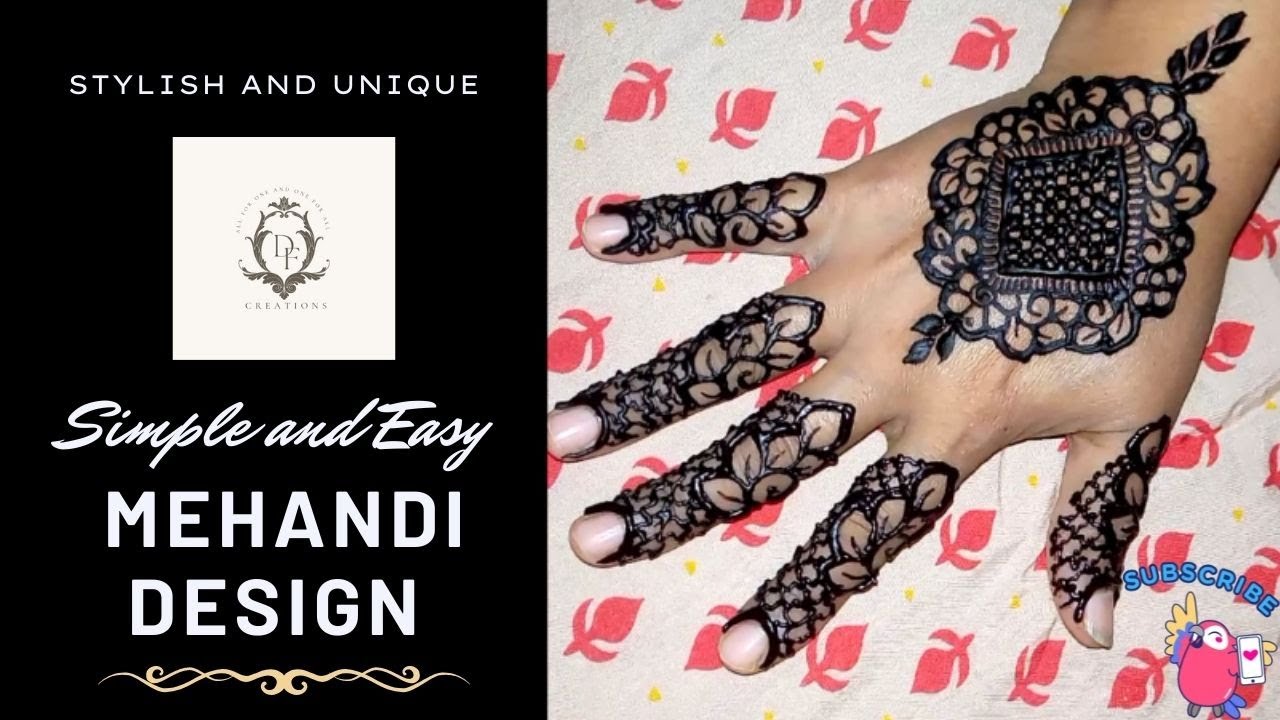 Bunch Style Mehandi Design | Beautiful Back Hand Mehandi Design | Easy ...