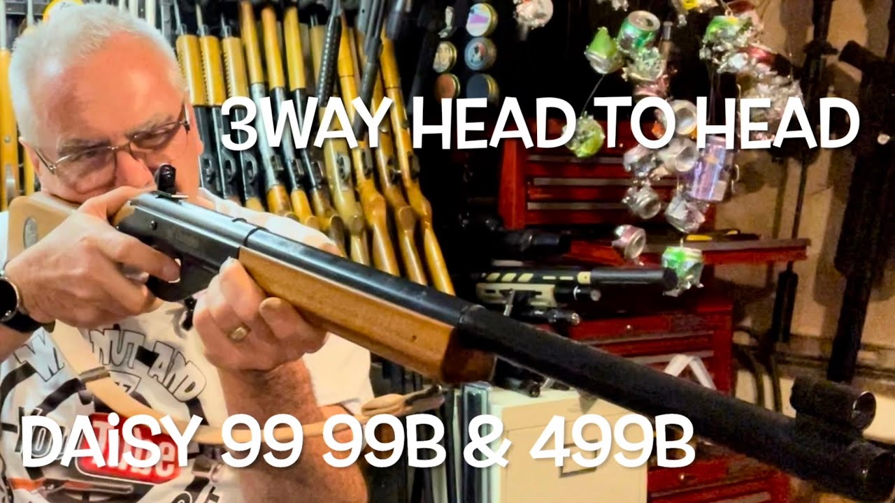 3 way head to head challenge Daisy 99 (1974) 99B (1978) & 499b (1995) tons of fun! - YouTube