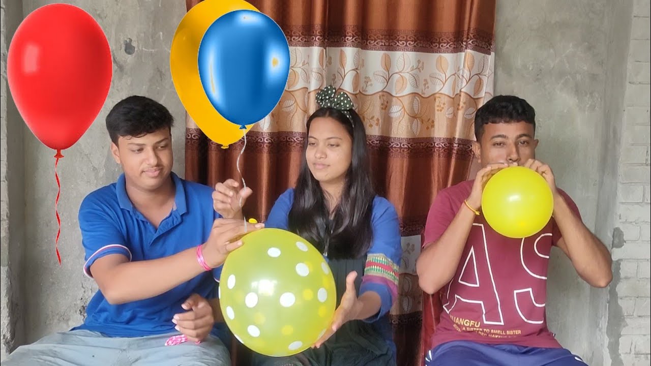 Outdoor fun with Balloon and learn Colors - Playing with funny balloons ...