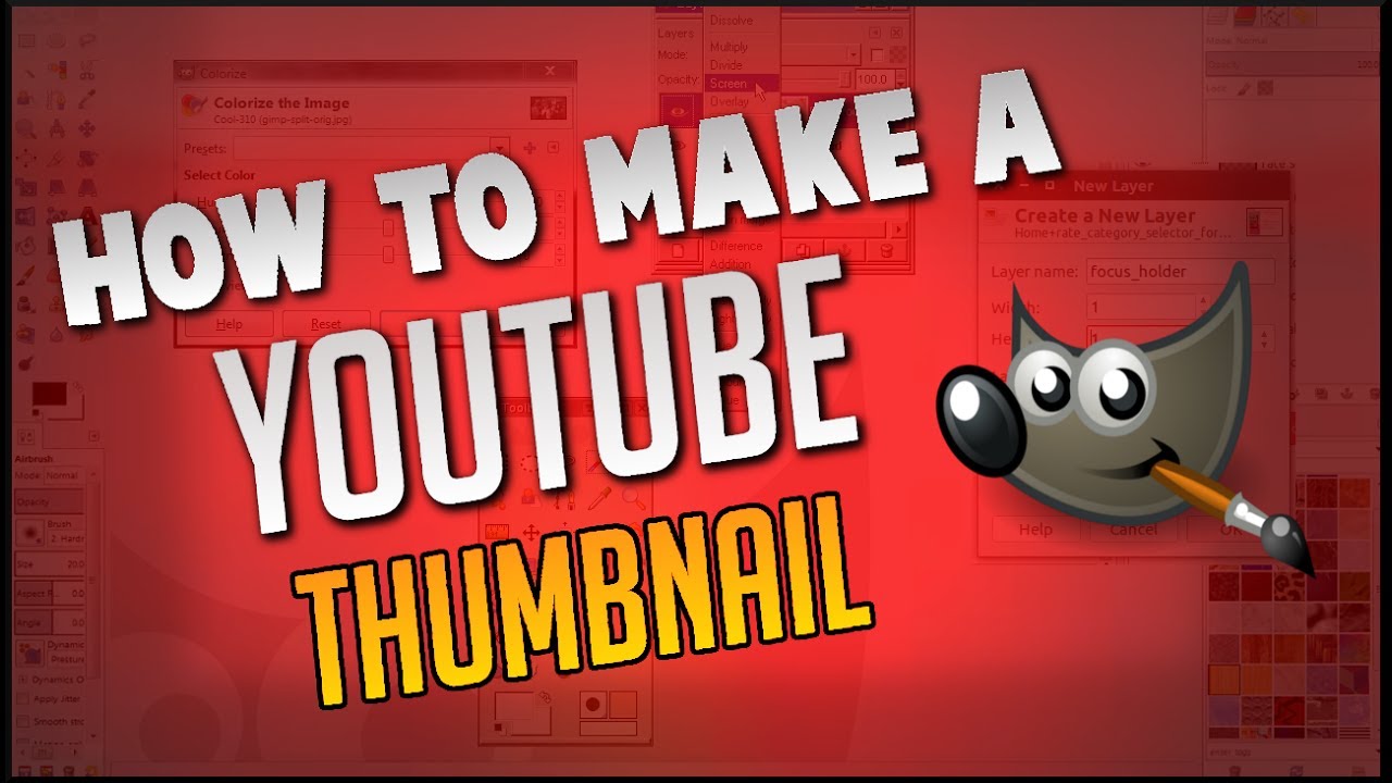 How to Make A Youtube Gaming Thumbnail with GIMP (FREE) - YouTube