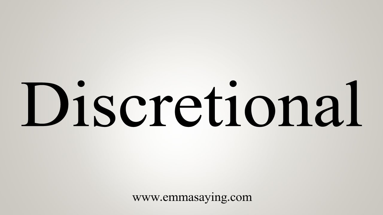 How To Say Discretional - YouTube