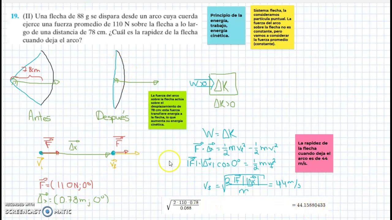 Problema de Principio de Energía: Una arco y su flecha - YouTube