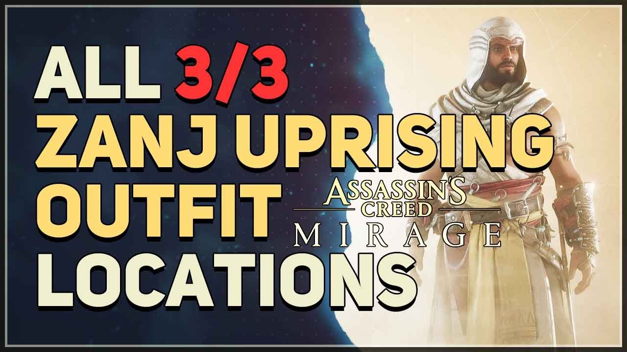 All Zanj Uprising Outfit Locations Assassin's Creed Mirage - YouTube