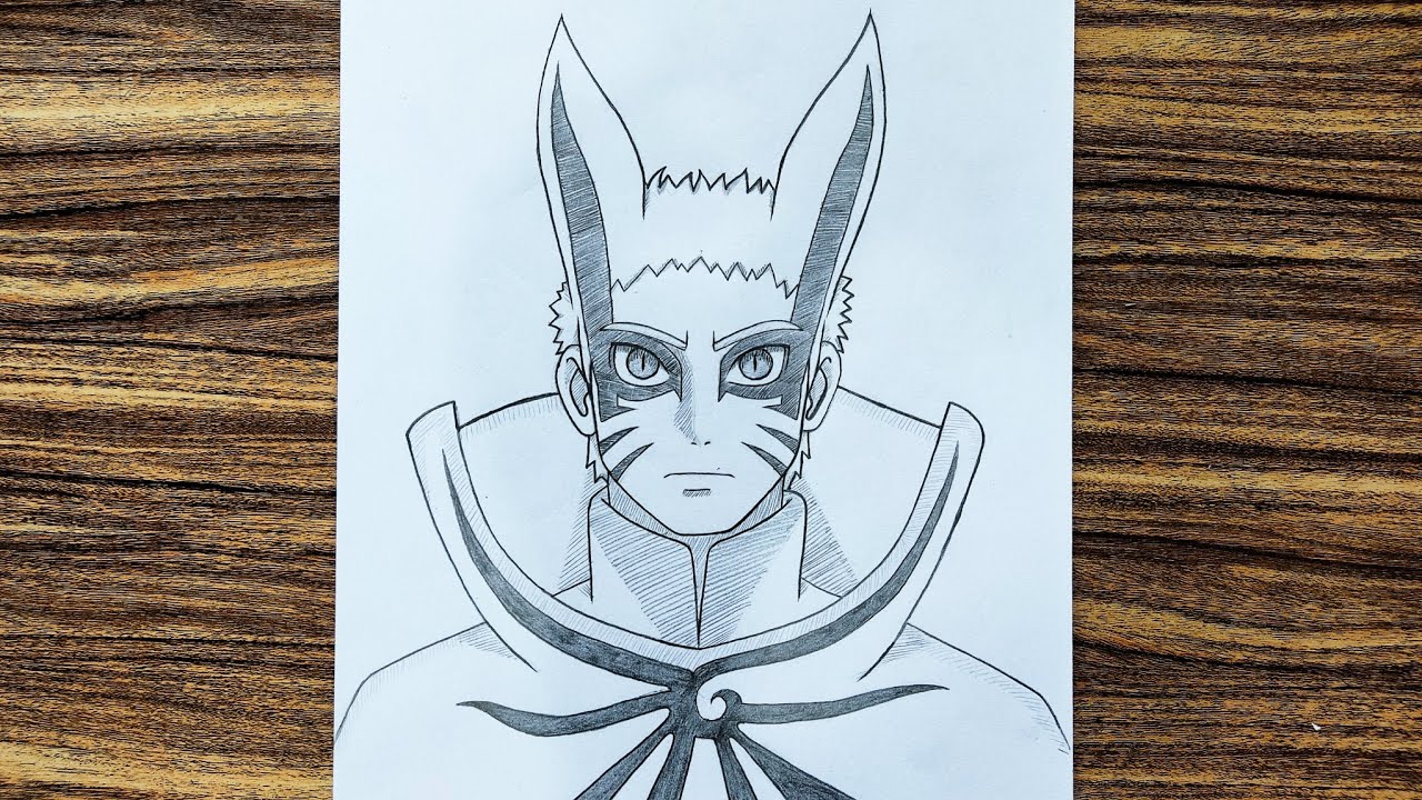 How to draw NARUTO Baryon mode | easy Anime drawing Naruto ~ step by ...