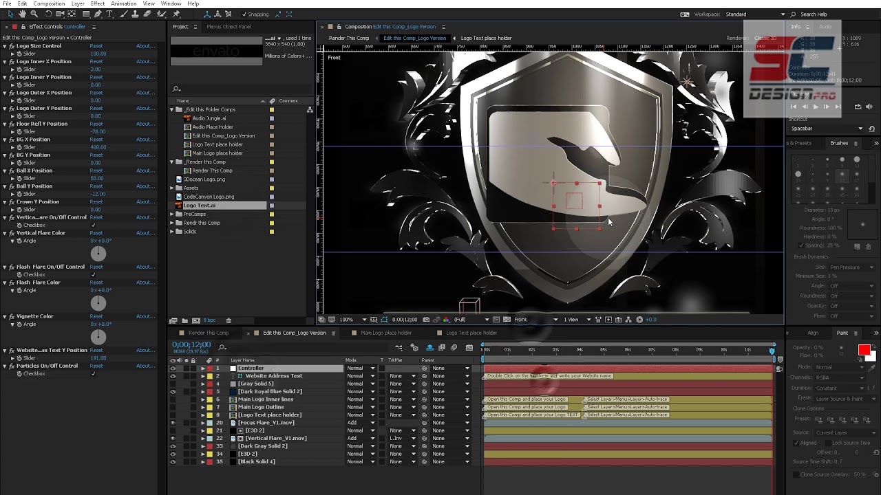 Metal Badge Logo tutorial Speed - YouTube
