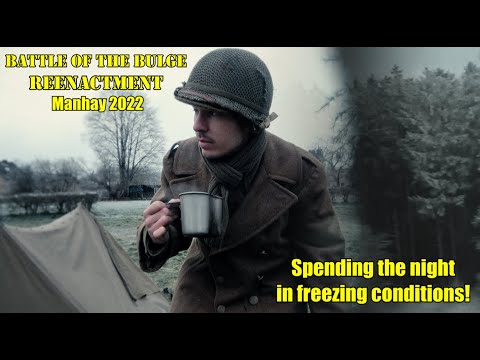 WW2 Battle of the Bulge Reenactment! Spending the NIGHT in FREEZING ...