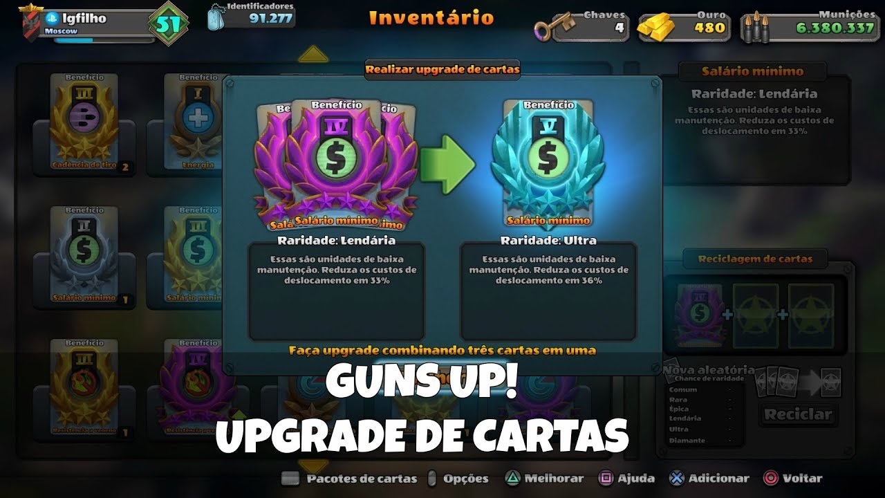 GUNS UP! Realizar upgrade de cartas - YouTube