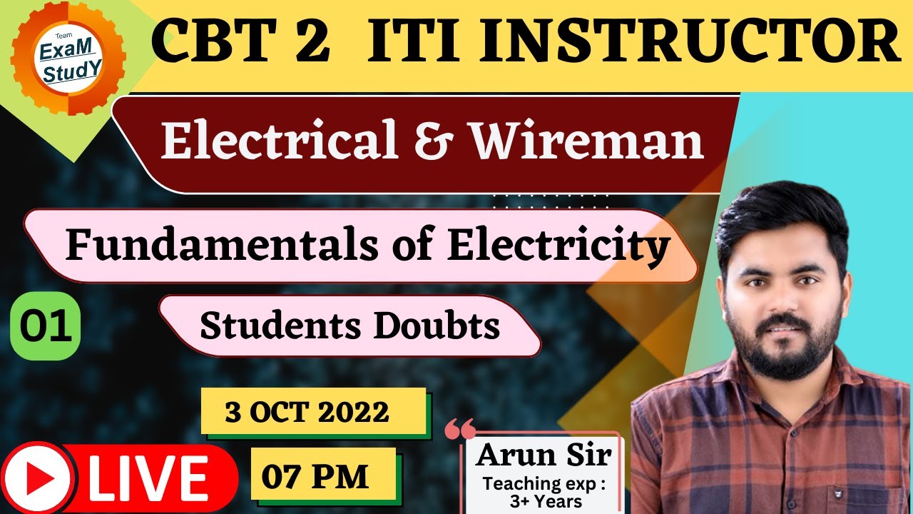 ITI Instructor | CBT - 2 Mains | Electrical & Wireman | L-01 ...